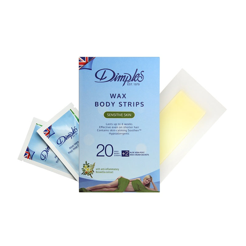 Dimples Wax Body Strips for sensitive skin 20+2pcs