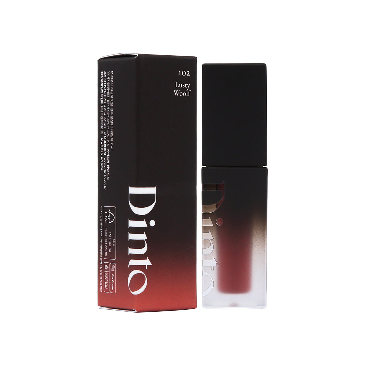 Dinto Vegan Blur-Finish Lip Tint #102 Lusty Woolf 1pc