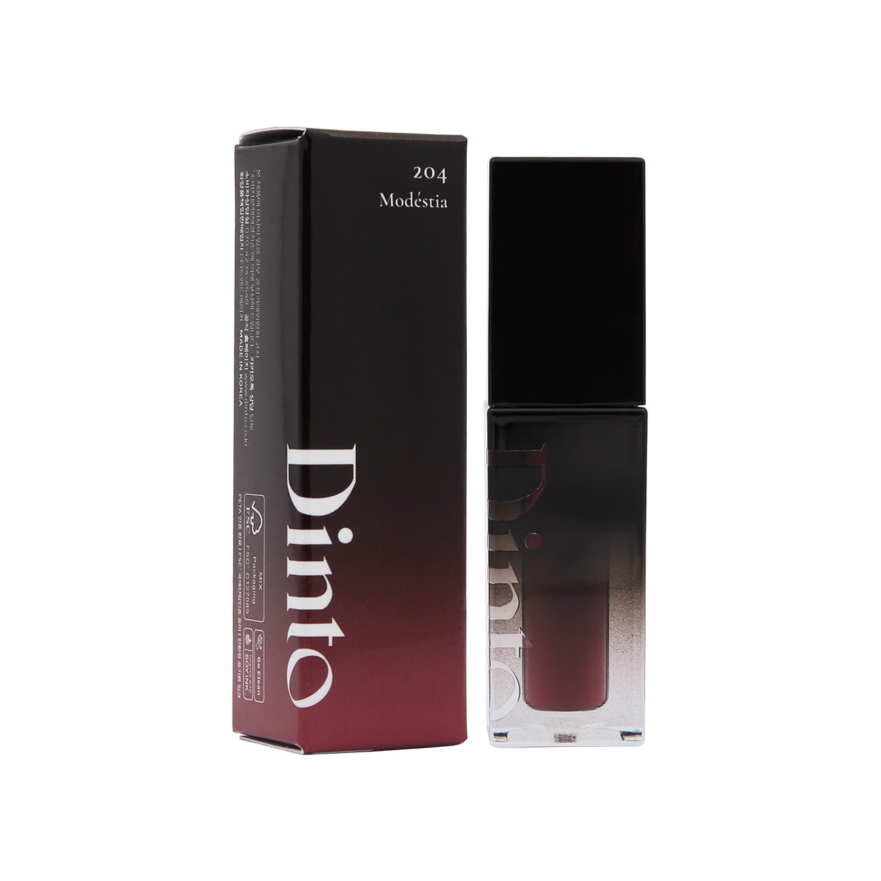 Dinto Vegan Glowy Lip Tint #204 Modestia 1pc