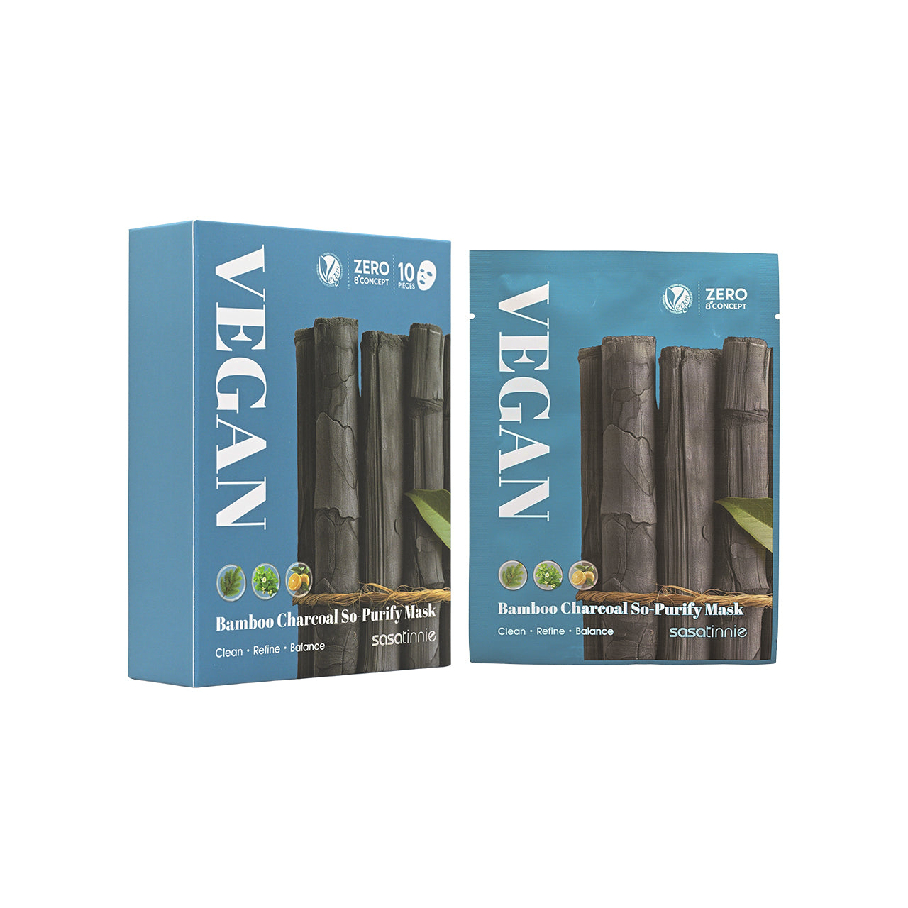 Sasatinnie Bamboo Charcoal So-Purify Mask 10pcs | Sasa Global eshop ...