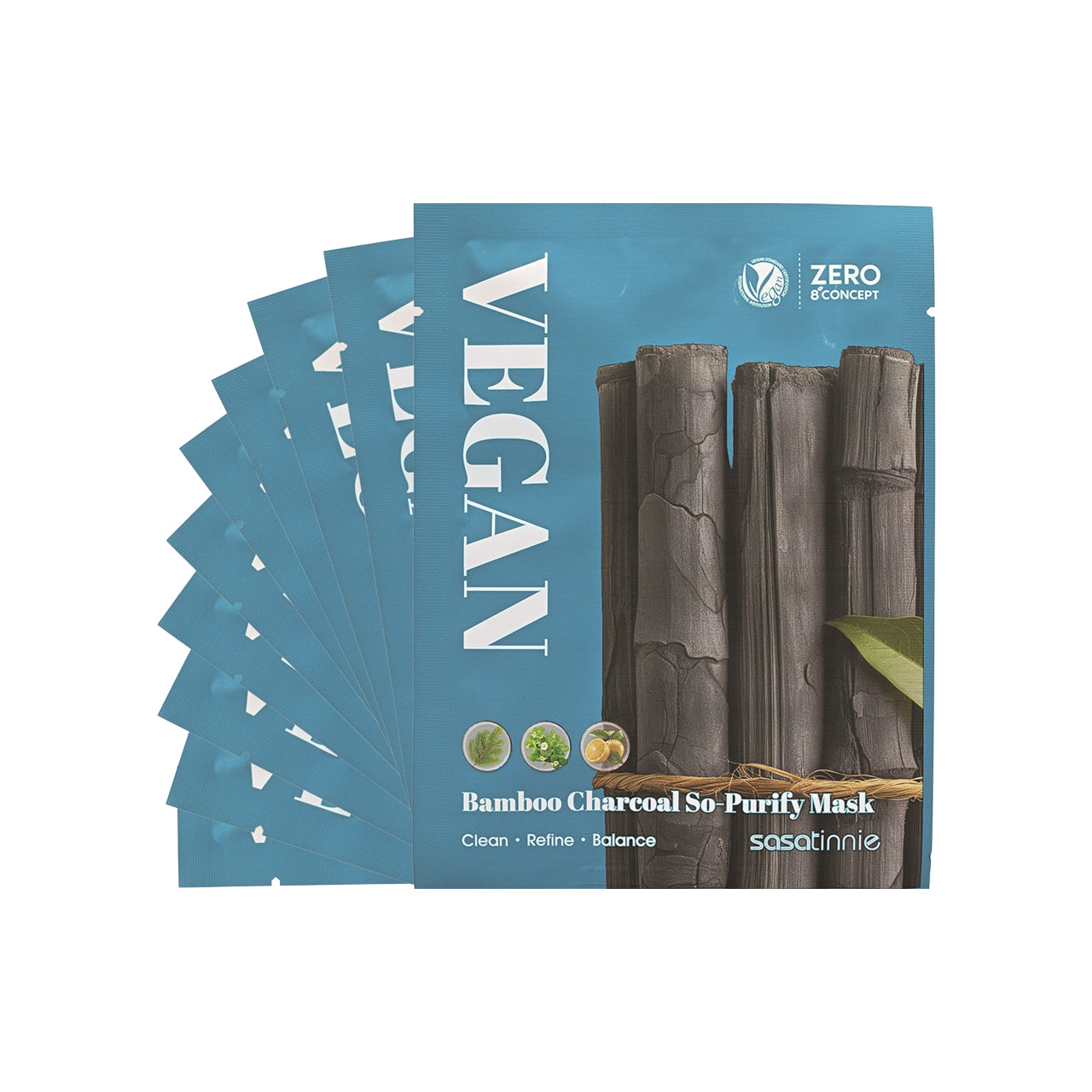 Sasatinnie Bamboo Charcoal So-Purify Mask 10pcs | Sasa Global eshop