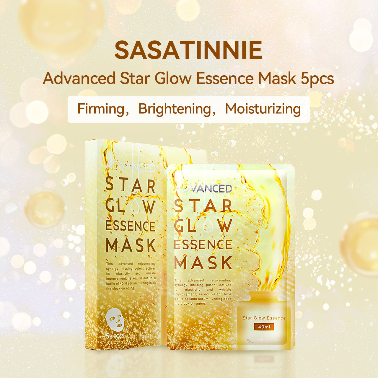Sasatinnie Advanced Star Glow Essence Mask 40ml×5pcs | Sasa Global ...