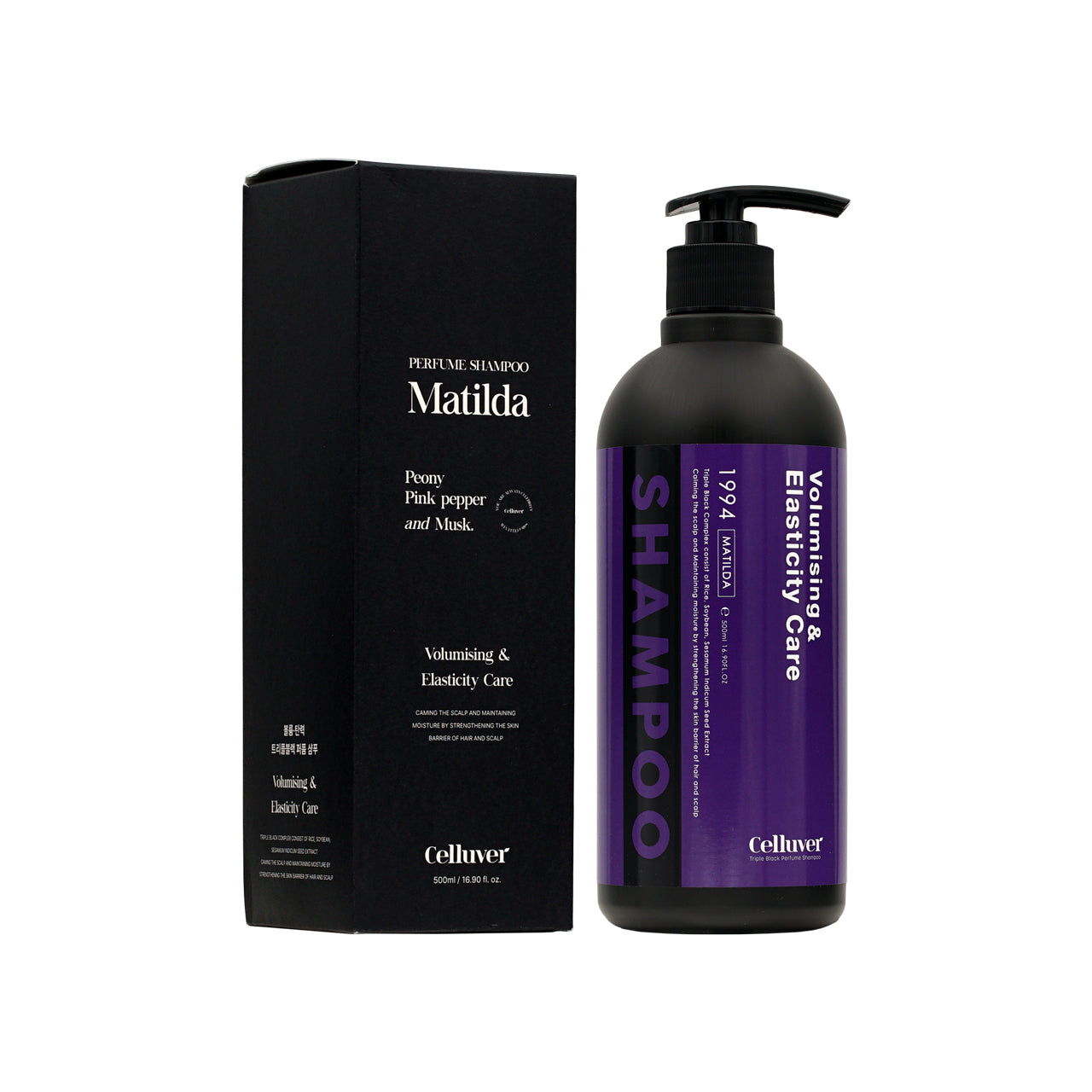 Celluver Triple Black Perfume Shampoo Peony Pink Pepper and Mush 500ml ...